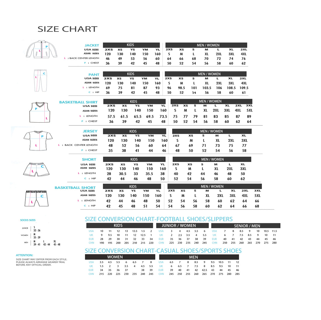 Size Guide – Kelme USA